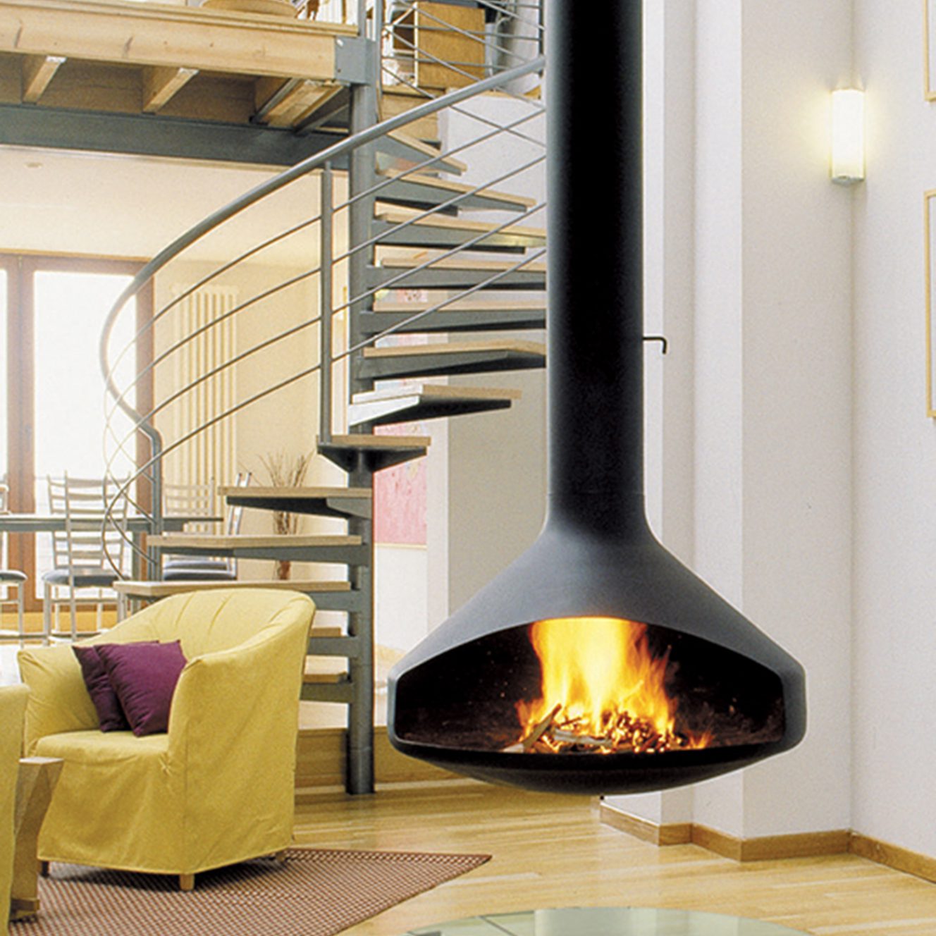 ERGOFOCUS by Focus Fires | Suspended, Open-Faced Fireplace
