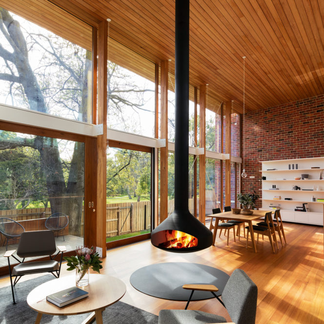 ERGOFOCUS by Focus Fires | Suspended, Open-Faced Fireplace