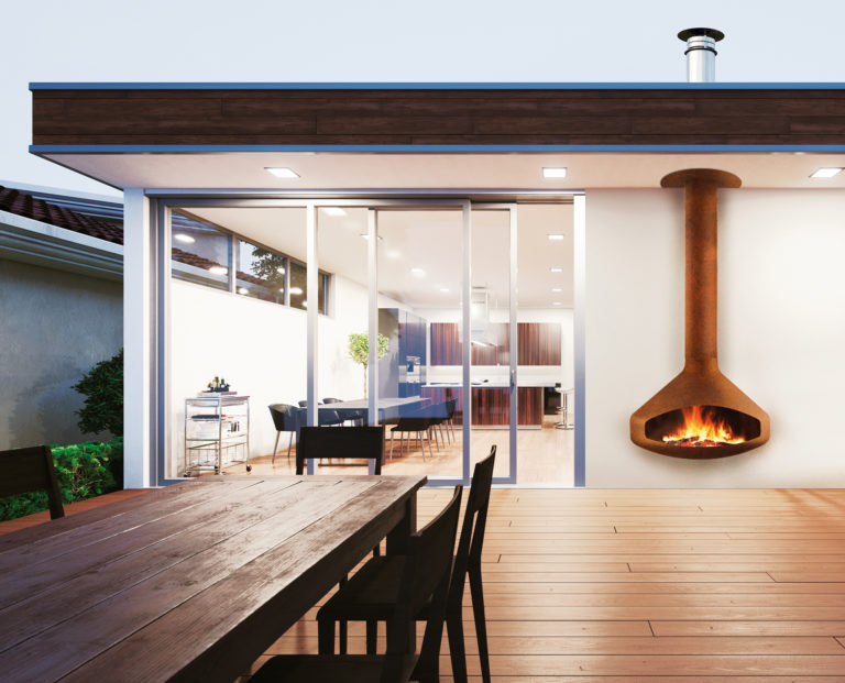 Ergofocus Outdoor Suspended Fireplace by Focus Fires