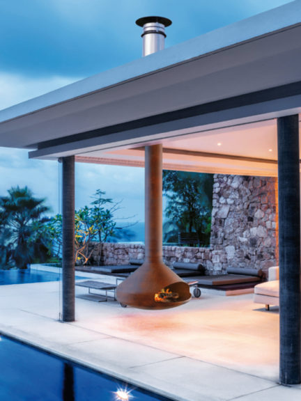 Ergofocus Outdoor by Focus Fires | Suspended Outdoor Fireplace