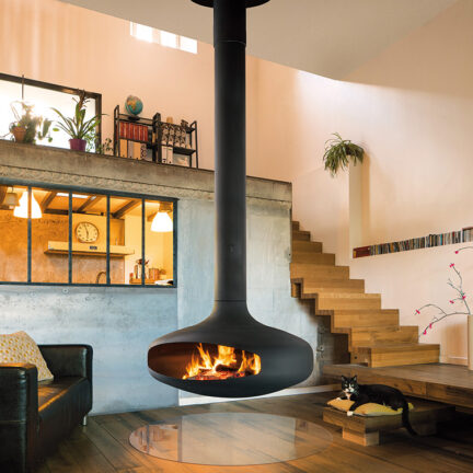 Domofocus Suspended Wood Fireplace